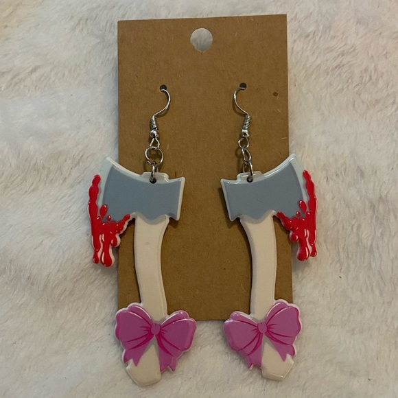 Jewelry | Murder Axe With Bow Earrings | Poshmark